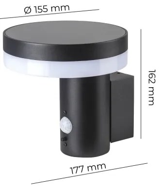 LED Solární nástěnné svítidlo se senzorem SOLARIS3 LED/5,5W/3,7V 4000K IP44
