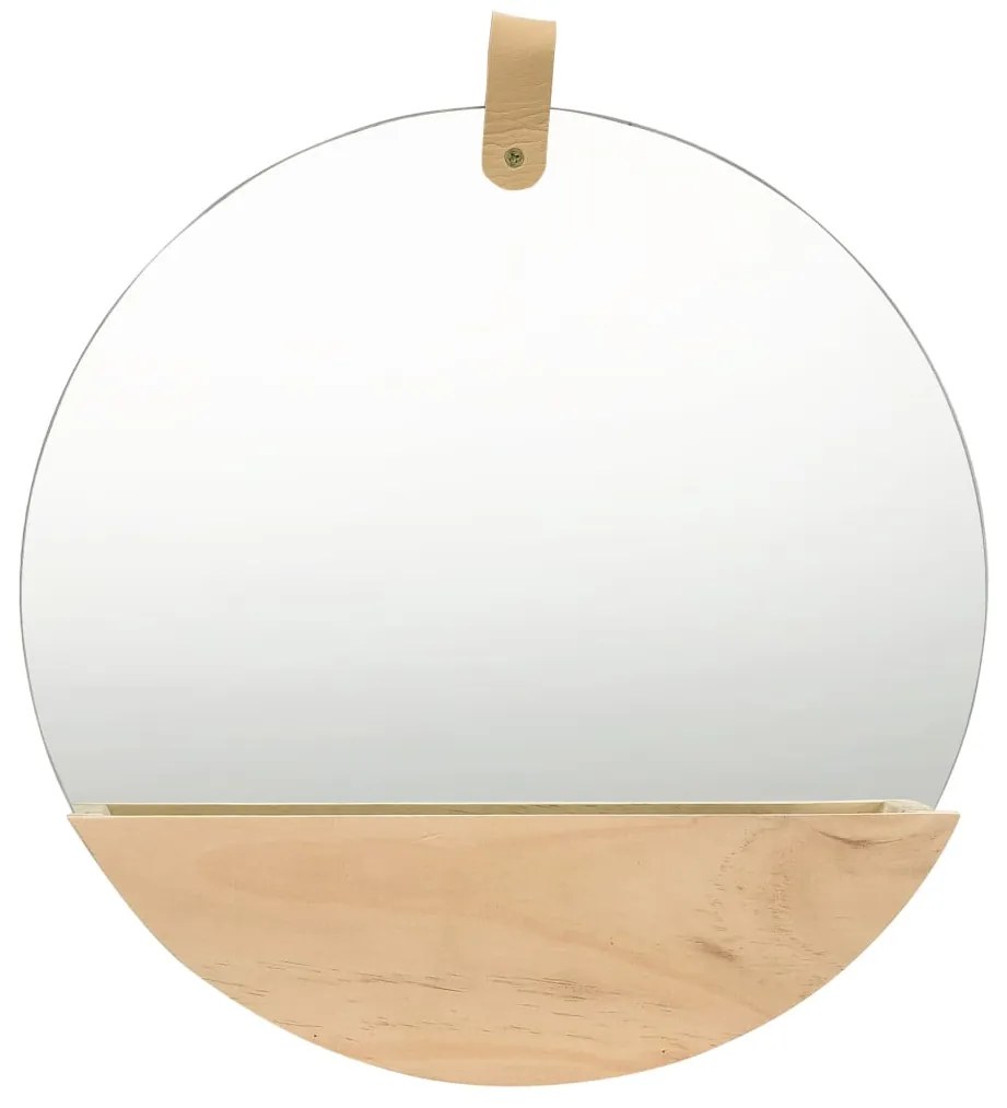 Dřevěné kulaté zrcadlo HEREDIA