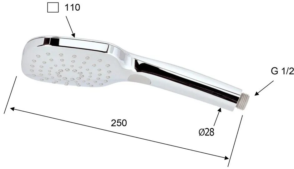 Plastová sprchová hlavice v leskle stříbrné barvě – Sapho