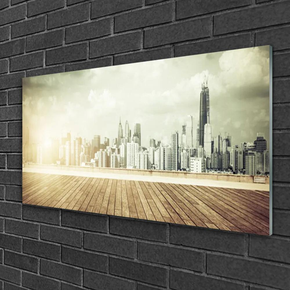 Obraz na skle Město New York Paneláky 100x50 cm
