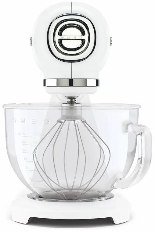 SMEG 50's Retro Style kuchyňský robot se skleněnou miskou 4,8 l bílý, SMF13WHEU