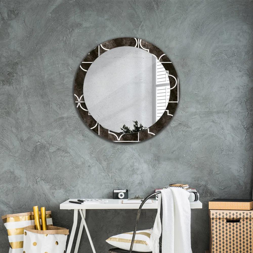 Kulaté dekorativní zrcadlo Starožitné dlaždice fi 80 cm