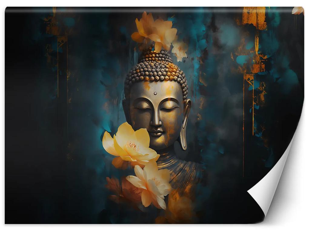 Gario Fototapeta Budha a zlaté květiny Materiál: Vliesová, Rozměry: 200 x 140 cm