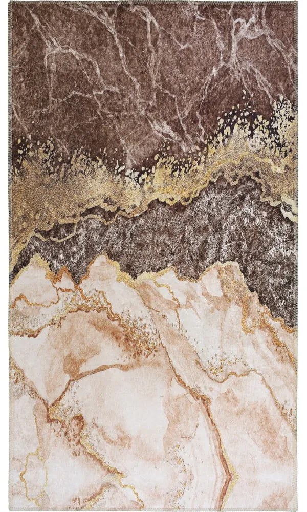Koňakově hnědo-krémový pratelný koberec 230x160 cm - Vitaus