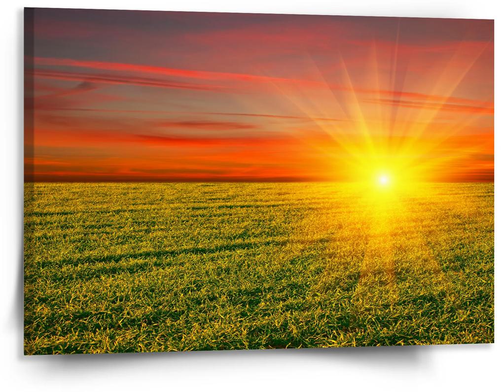 Obraz - Západ slunce nad loukou 150x110 cm