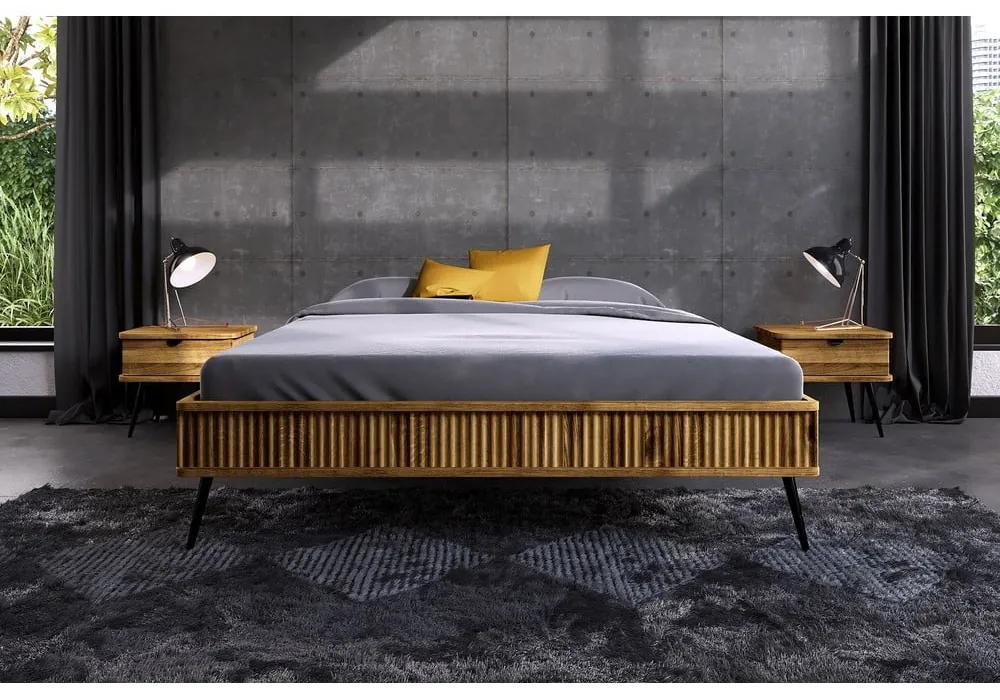 Dvoulůžková postel z dubového dřeva 140x200 cm Kula - The Beds