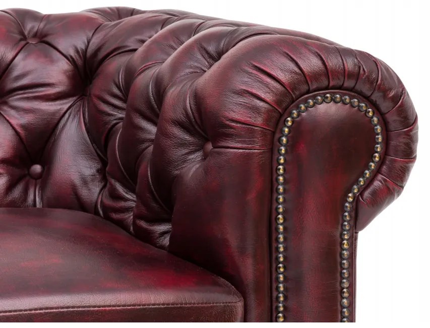 Křeslo z pravé kůže Chesterfield II