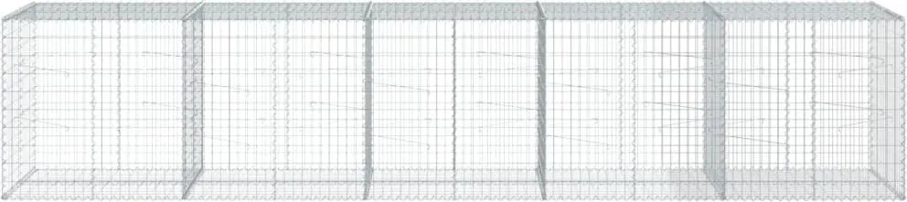 Gabionový koš s víkem 500 x 100 x 100 cm pozinkované železo 3295198