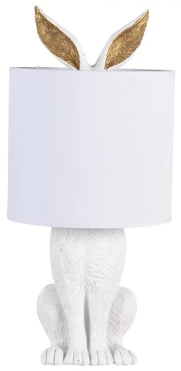 Bílá stolní lampa králík s bílým stínidlem Konijn