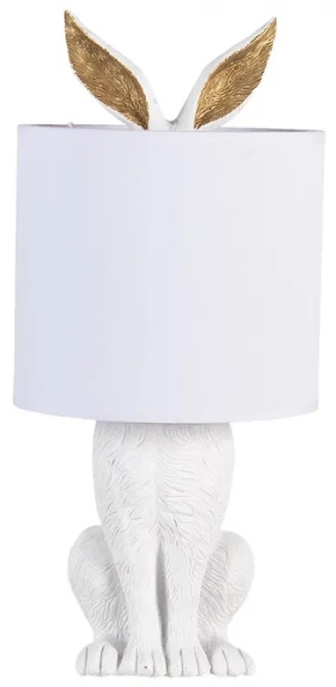 Bílá stolní lampa králík s bílým stínidlem Konijn