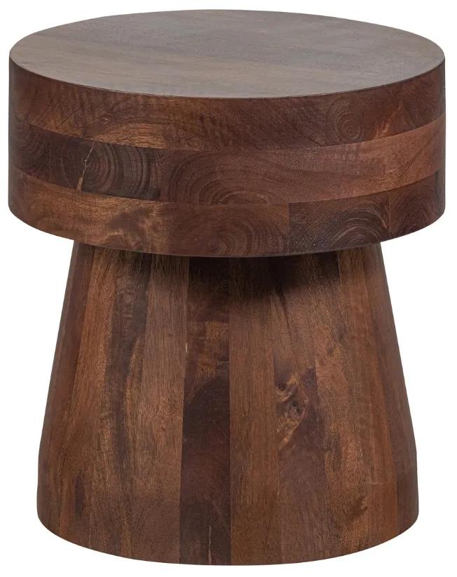Hoorns Hnědý mangový odkládací stolek Walden 34 cm