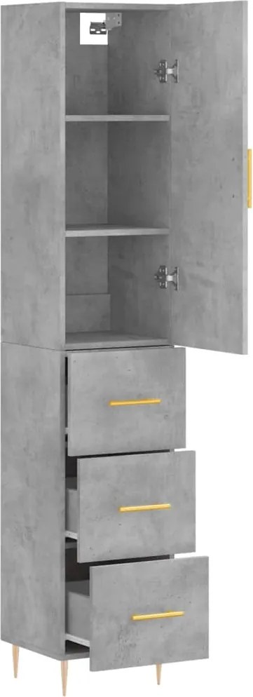 Skříň highboard betonově šedá 34,5x34x180 cm kompozitní dřevo 3198845