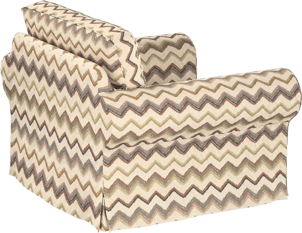 Potah na křeslo IKEA Ektorp barva béžová látka pletený vzor, vzorované