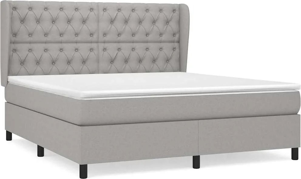 Box spring postel s matrací světle šedá 160 x 200 cm textil 3128213