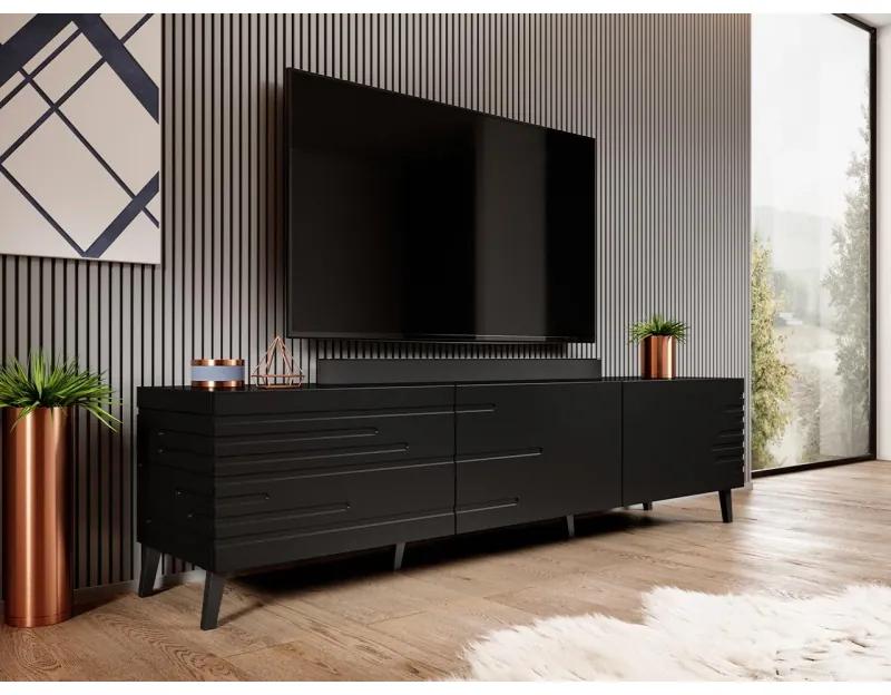 Televizní skříňka Doppo 3D, Barva: černá