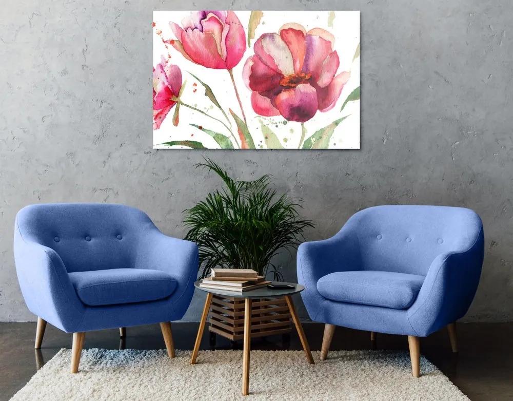 Obraz nádherné tulipány v zajímavém provedení - 60x40 cm