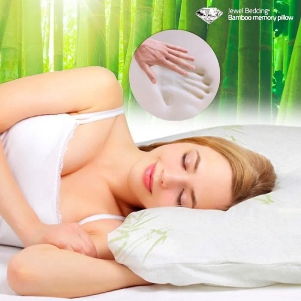 Bílý polštář z paměťové pěny InnovaGoods Bamboo Jewel Bedding