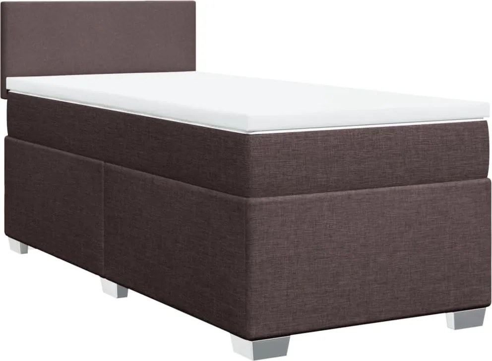 Box spring postel s matrací tmavě hnědá 90x200 cm textil 3285767