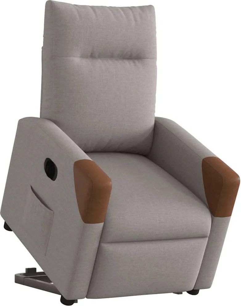 Elektrické zvedací polohovací křeslo taupe textil 3324027
