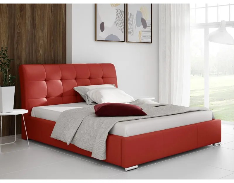 Čalouněná manželské postel Pilatus, Rozměr postele: 180 x 200 cm, Barva:: ekokůže Soft 017 (bílá)