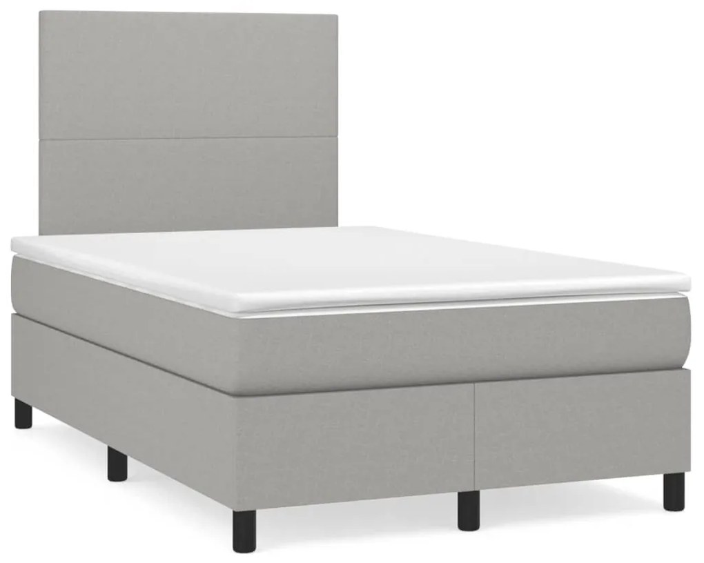 Box spring postel s matrací světle šedá 120x190 cm textil 3269867