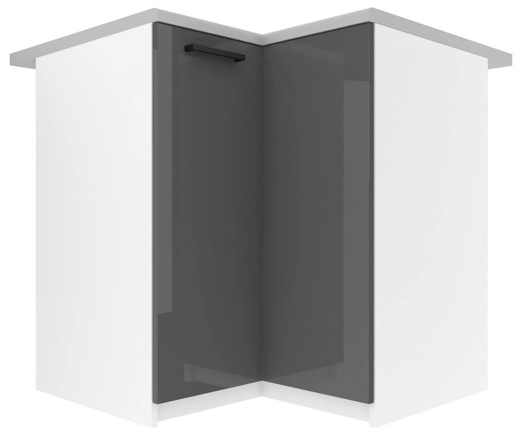 Kuchyňská skříňka Belini spodní rohová 90 cm šedý lesk s pracovní deskou  INF SNP90/1/WT/S/0/B1