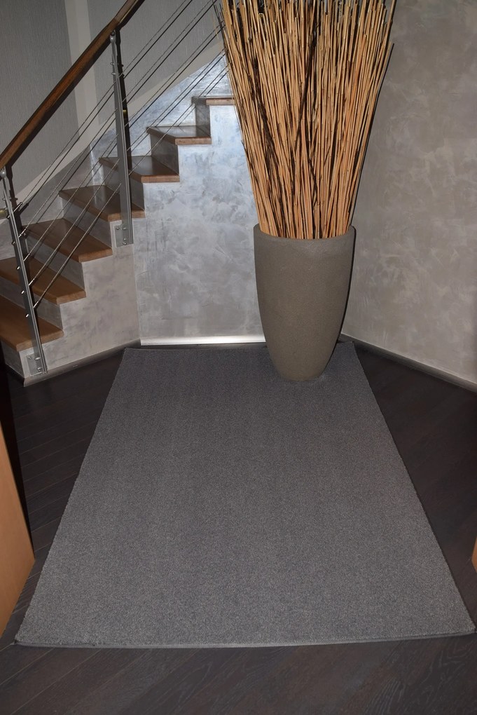 Lano, Kusový koberec Supersoft s bordurou 850 tm. šedý, 80x150, šedá, ložnice