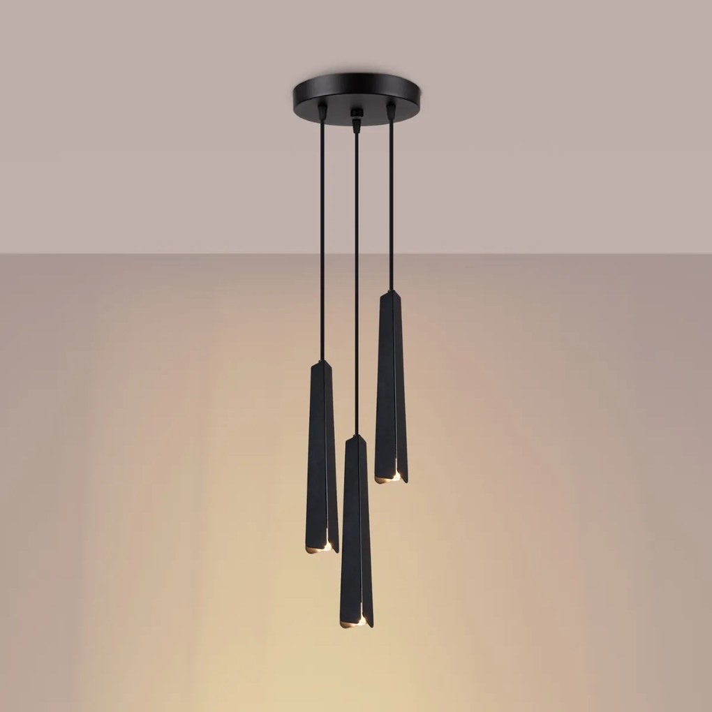 Sollux Lighting Závěsná lampa PRYSM 3P černá