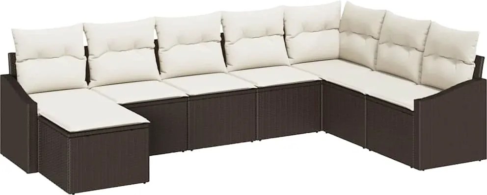 Set pohovek 8 ks Hnědá polyratan 3346838