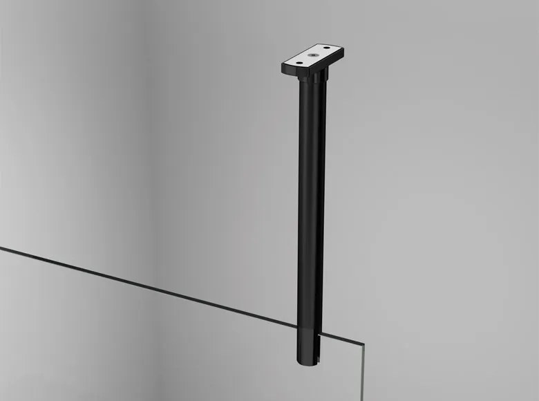 Sanswiss EASY STR4P Walk-In Pevná stěna samostatná 150 cm Šířka: 1500 mm, Profil: Černá, Sklo: Hladké čiré