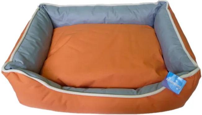 Oranžovošedý pelíšek pro psy - 75x58 cm