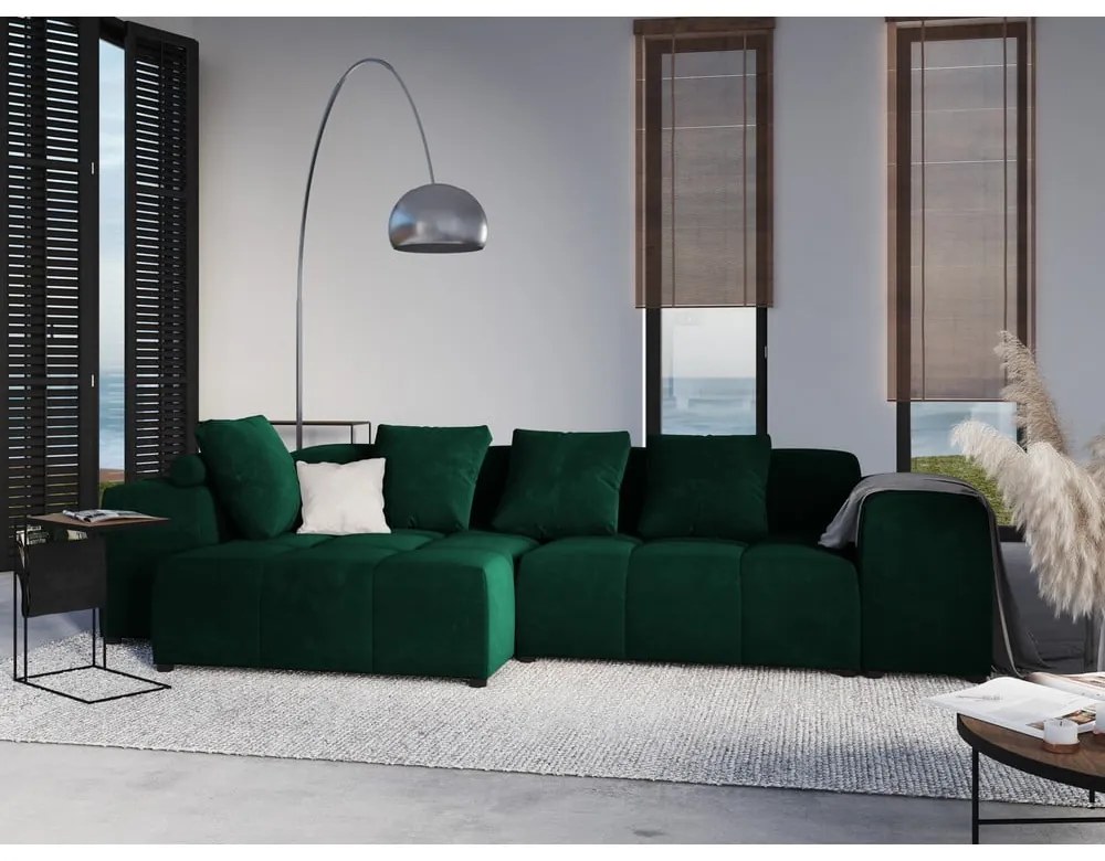 Zelený sametový polštář k modulární pohovce Rome Velvet - Cosmopolitan Design