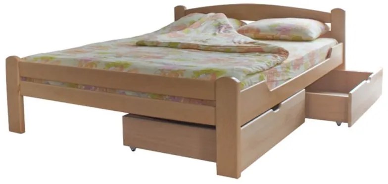 Postel z masivu K4 - buk 180 × 200 cm Buk natural