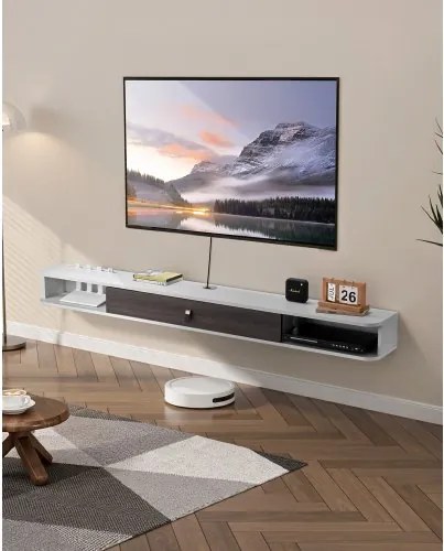 Plovoucí TV stolek VEVOR – Bílá, Barva dřeva