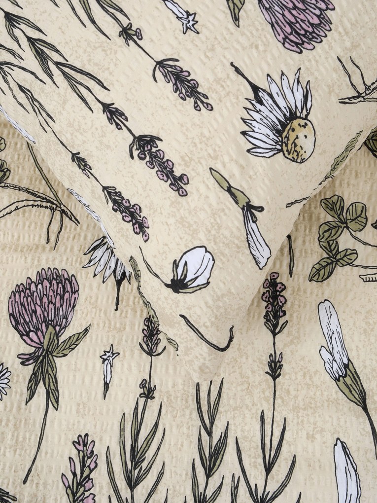 MK Lůžkoviny Krepový povlak na polštář Renforcé 50 x 70 cm - Herbář béžový