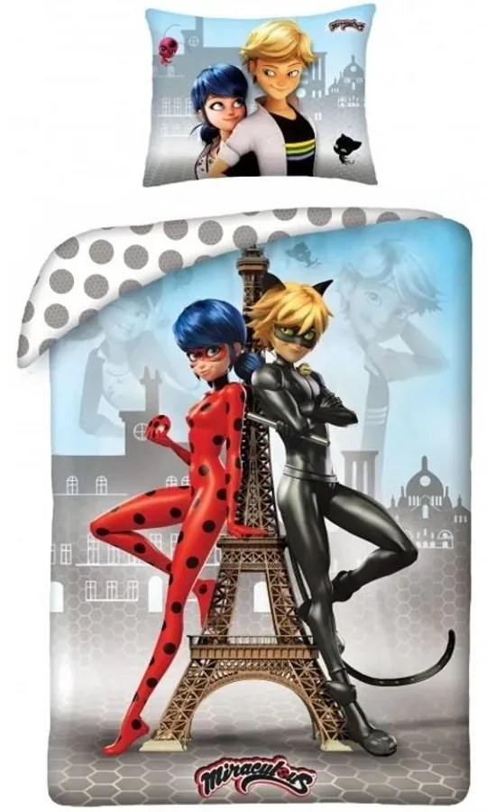 Ložní povlečení Kouzelná beruška a Černý kocour - Miraculous Ladybug & Cat Noir - 100% bavlna - 70 x 90 cm + 140 x 200 cm