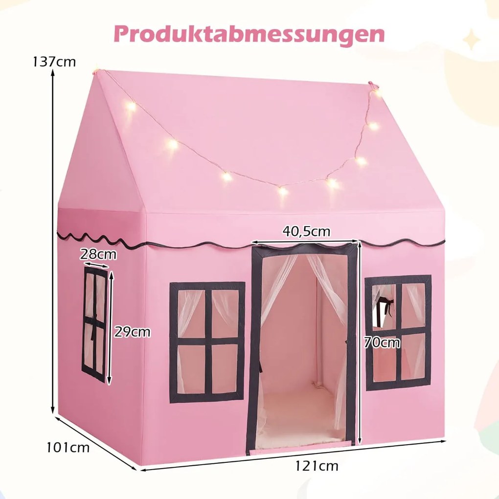 Costway Dětský stan Velký pro batolata se světly Starlights – 121 × 101 × 137 cm