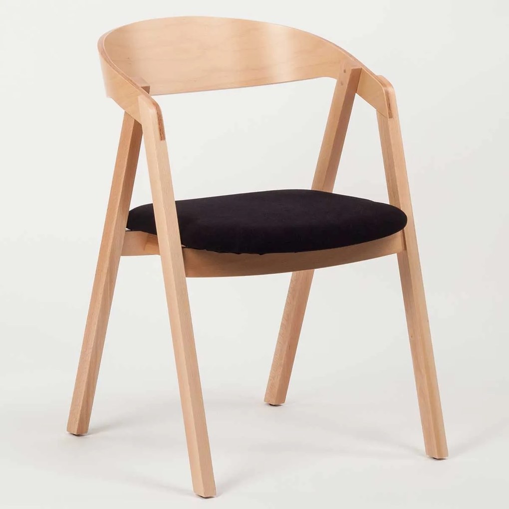 Stima bukové křesílko GURU s čalouněným sedákem dubové moření MYSTIC beige 50