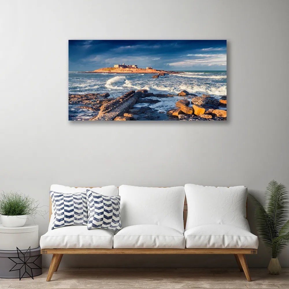 Obraz na plátně Moře Kameny Krajina 125x50 cm