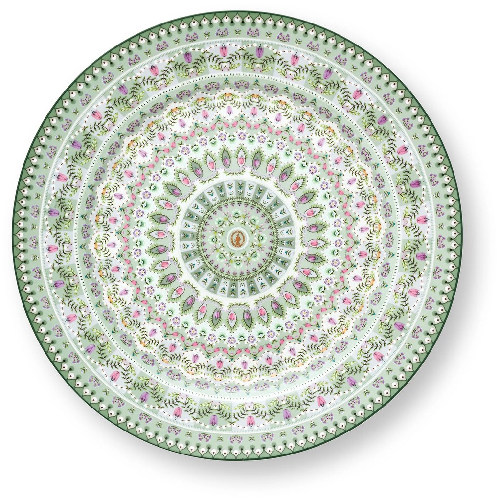 Pip Studio Lily & Lotus talíř Ø32cm, zelený (Velký porcelánový talíř)