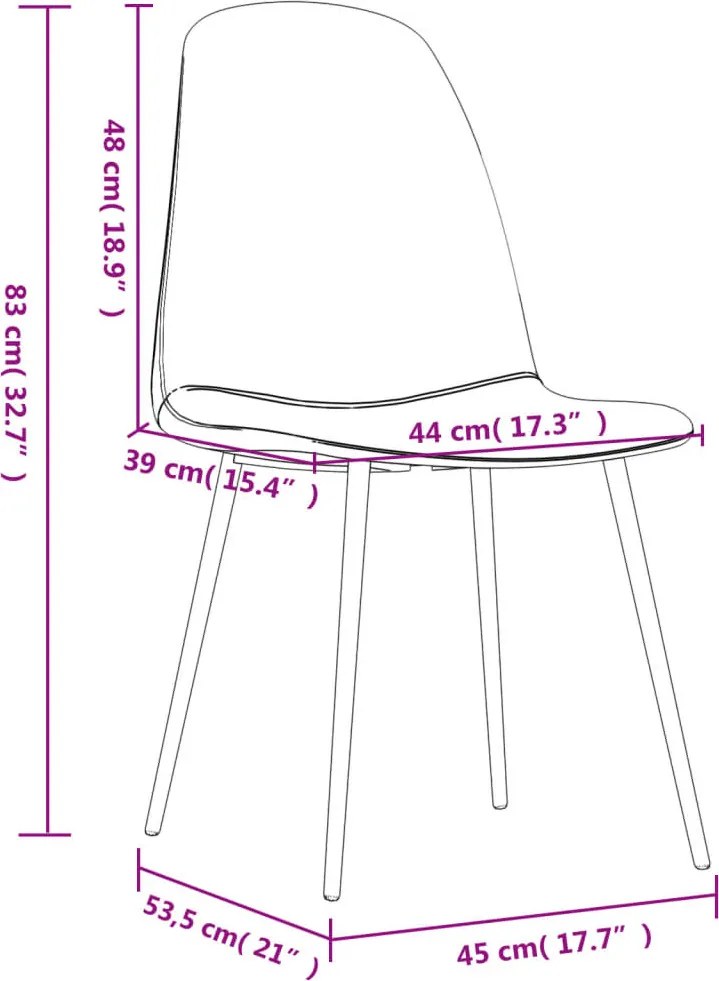 vidaXL Jídelní židle 2 ks 45 x 53,5 x 83 cm umělá kůže [325639] Barva: Černá