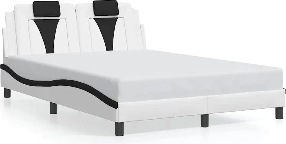 Rám postele Viana bez matrace bílý a černý 140 x 200 cm umělá kůže 3208102