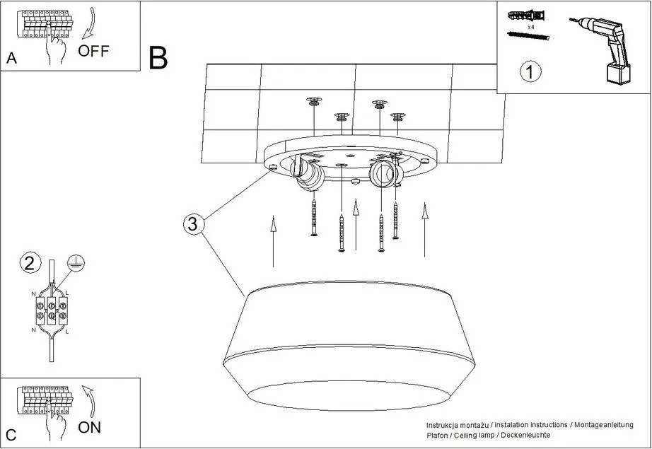 Bílé papírové stropní svítidlo ø 50 cm TOP – Thoro
