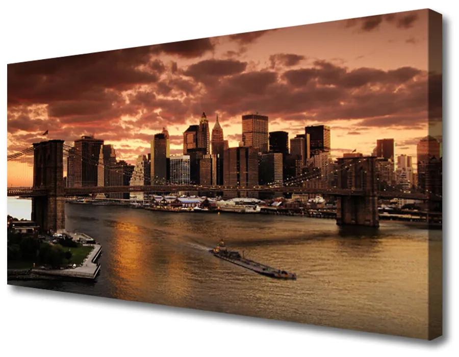 Obraz na plátně Město Brooklynský Most 100x50 cm