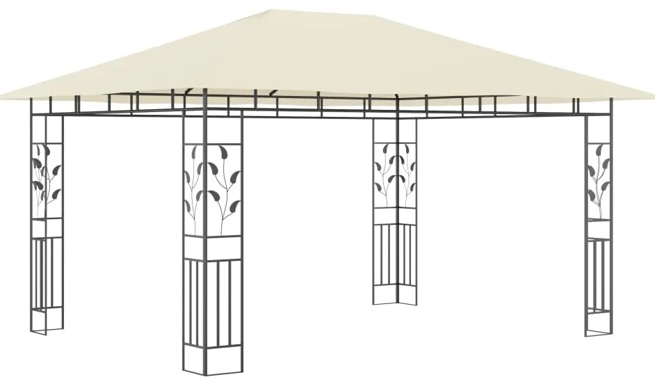 vidaXL Altán s moskytiérou 4 x 3 x 2,73 m krémový 180 g/m²