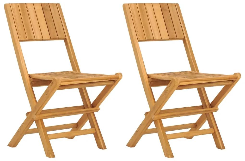 Skládací zahradní židle 2 ks 47x61x90 cm masivní teakové dřevo,  362759