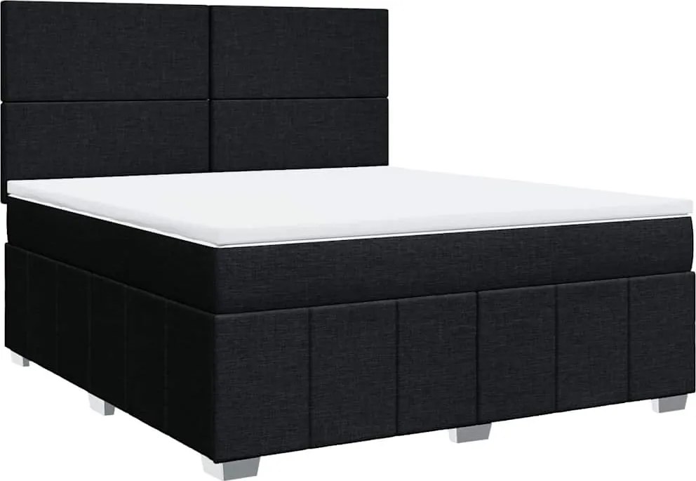 Box spring postel s matrací černá 180x200 cm textil 3294042