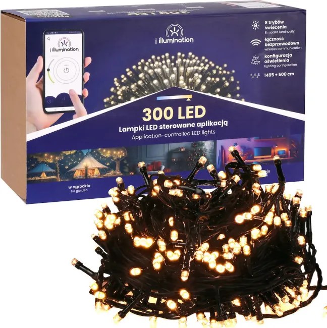 Venkovní LED světélka SMART 300 LED teplá bílá