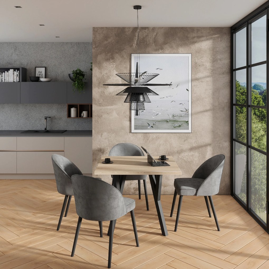 ADRK Furniture Sada stůl s židlemi RODOS 84 SE-ROD-84-S