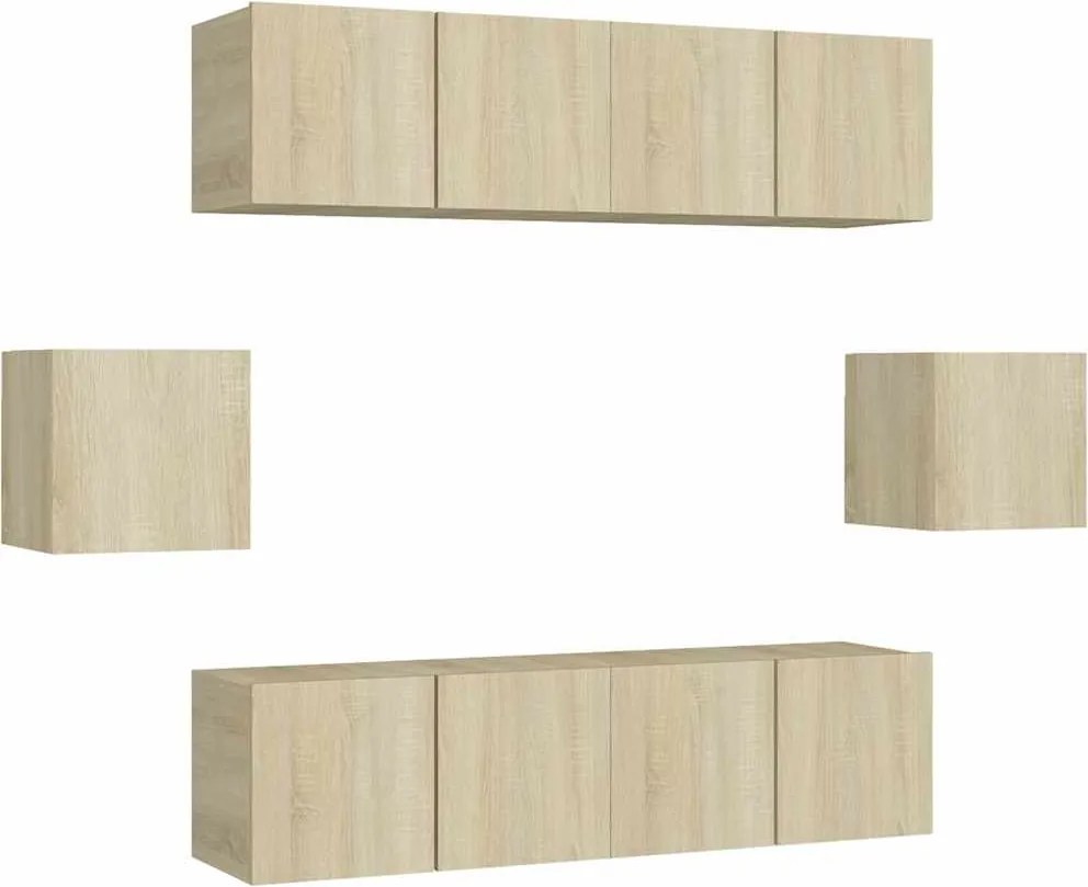 6dílný set TV skříněk dub sonoma kompozitní dřevo 3078997